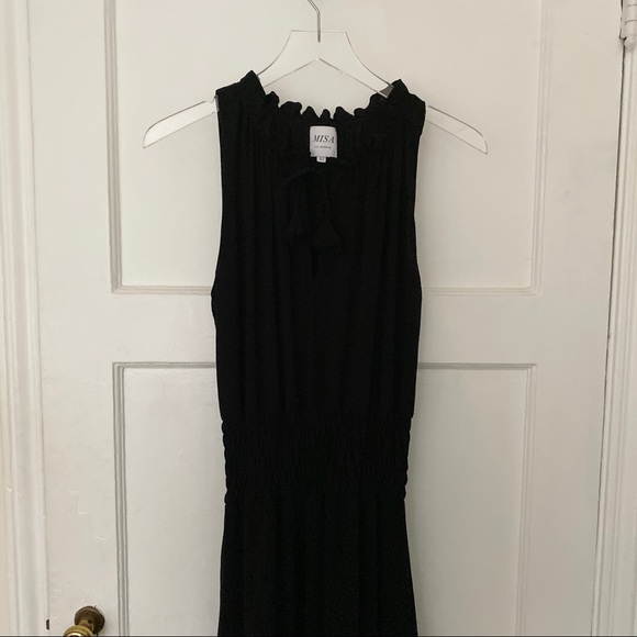 Misa Los Angeles | Dresses | Misa Black Pom Pom Hem Athena Maxi Midi ...